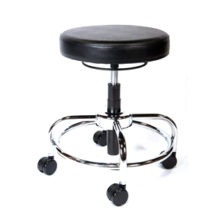 Lab Stool w/ Revolving Arm and Black Antimicrobial Vinyl Seat and ...